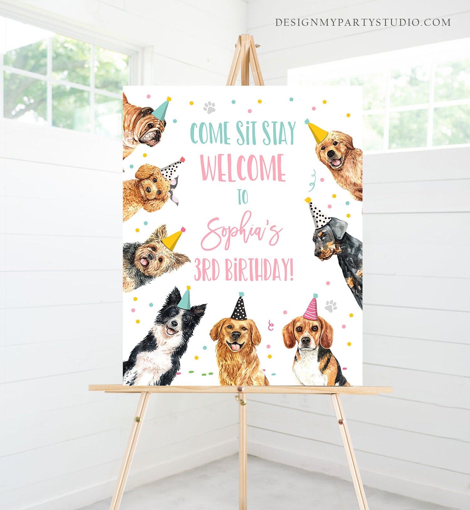 Editable Puppy Dog Birthday Party Welcome Sign Puppy Birthday - Etsy Canada