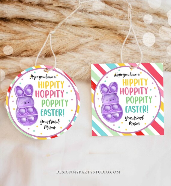 Editable Pop It Easter Gift Tags Easter Favor Tags Fidget Toy Easter ...