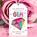 Editable Valentines Day Card You're a Gem Classroom Valentine's Gift ...