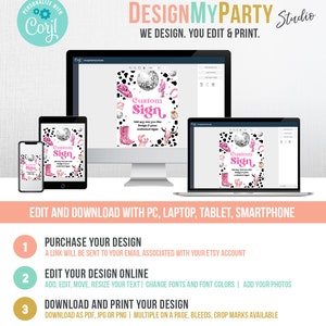 Editable Custom Sign Space Cowgirl Party Sign Disco Cowgirl Birthday ...