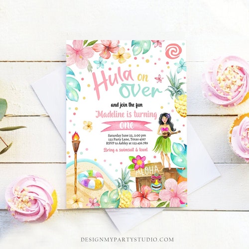 Luau Invitation EDITABLE Beach Birthday Party Luau Birthday - Etsy