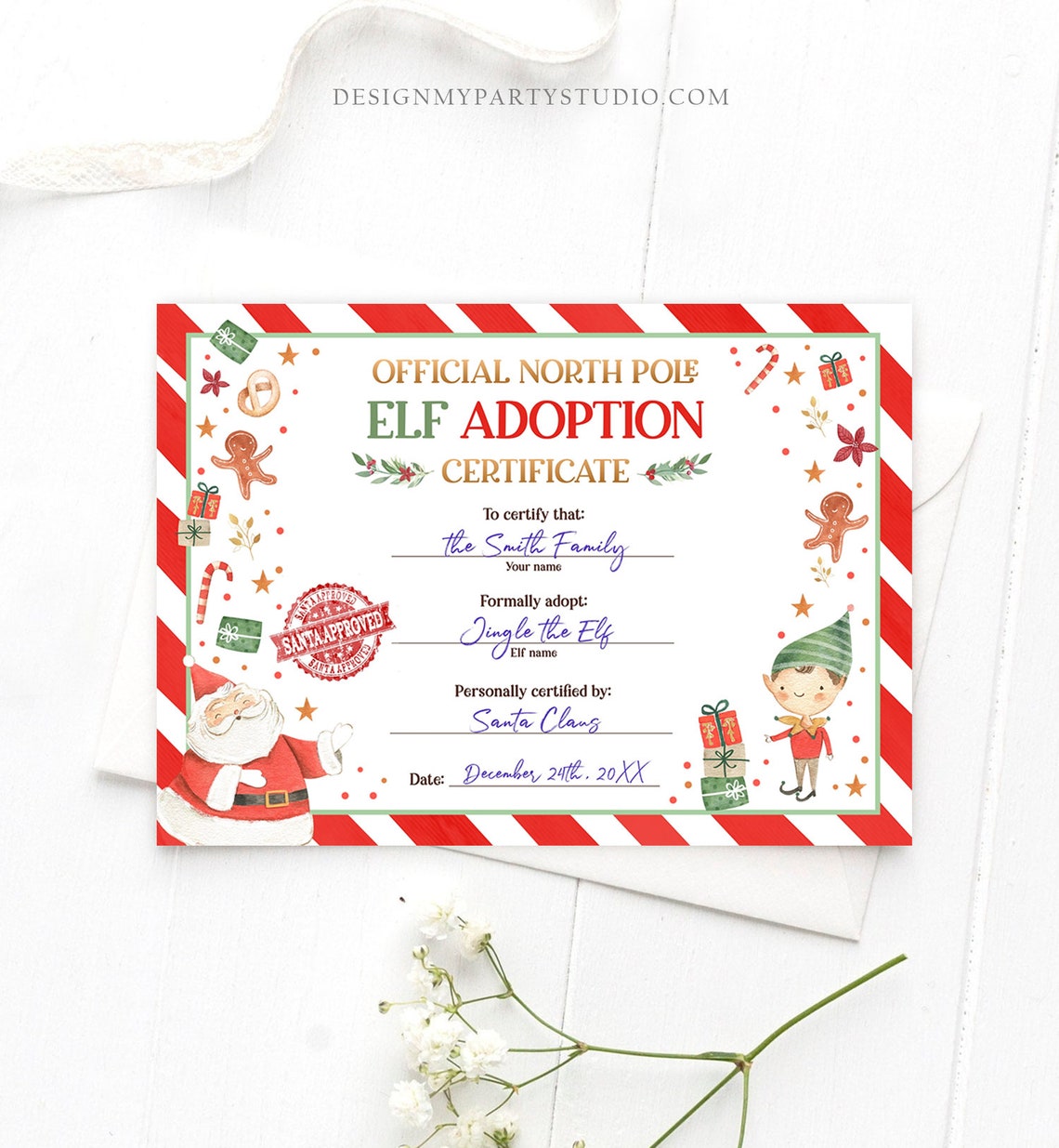 Editable Elf Adoption Certificate Adopt an Elf Letter Elf - Etsy