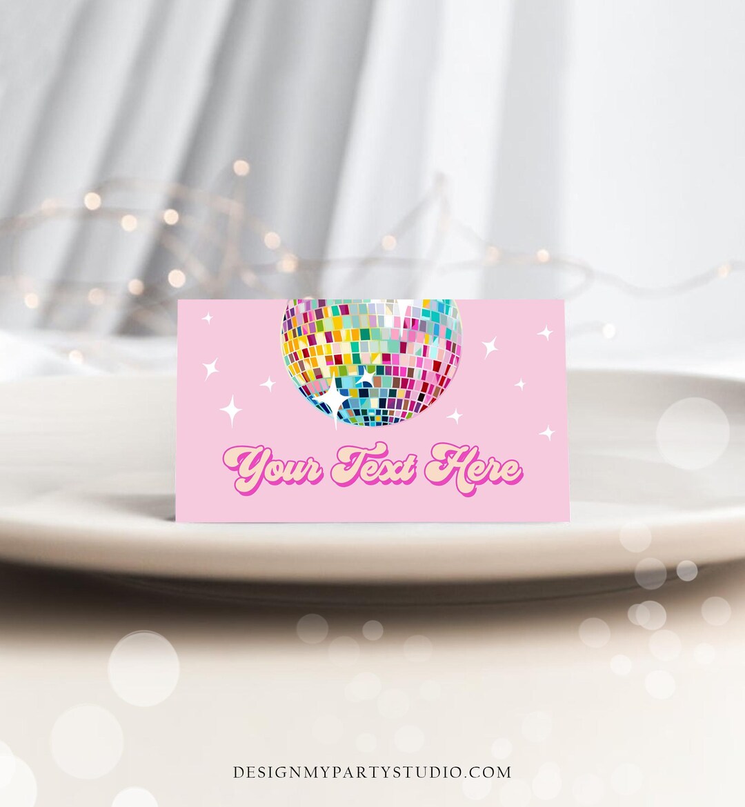 Editable Disco Food Label Let's Disco 70s Party Birthday Shower Place ...