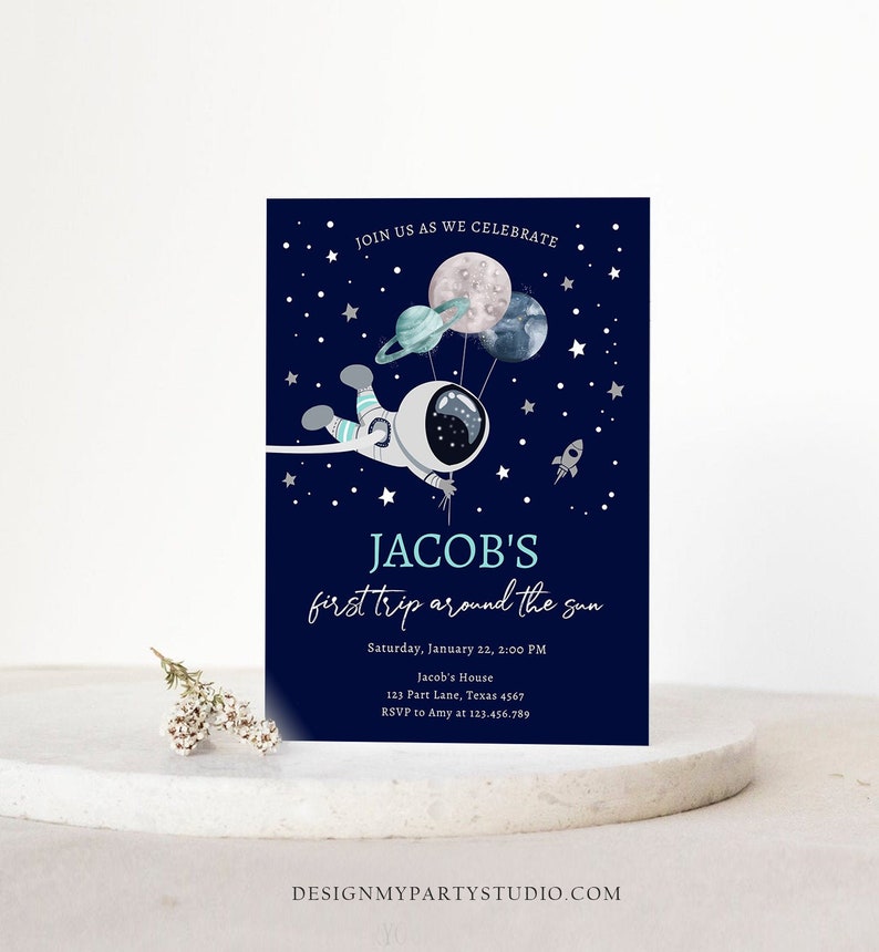 Editable Out of This World Birthday Invitation Outer Space - Etsy