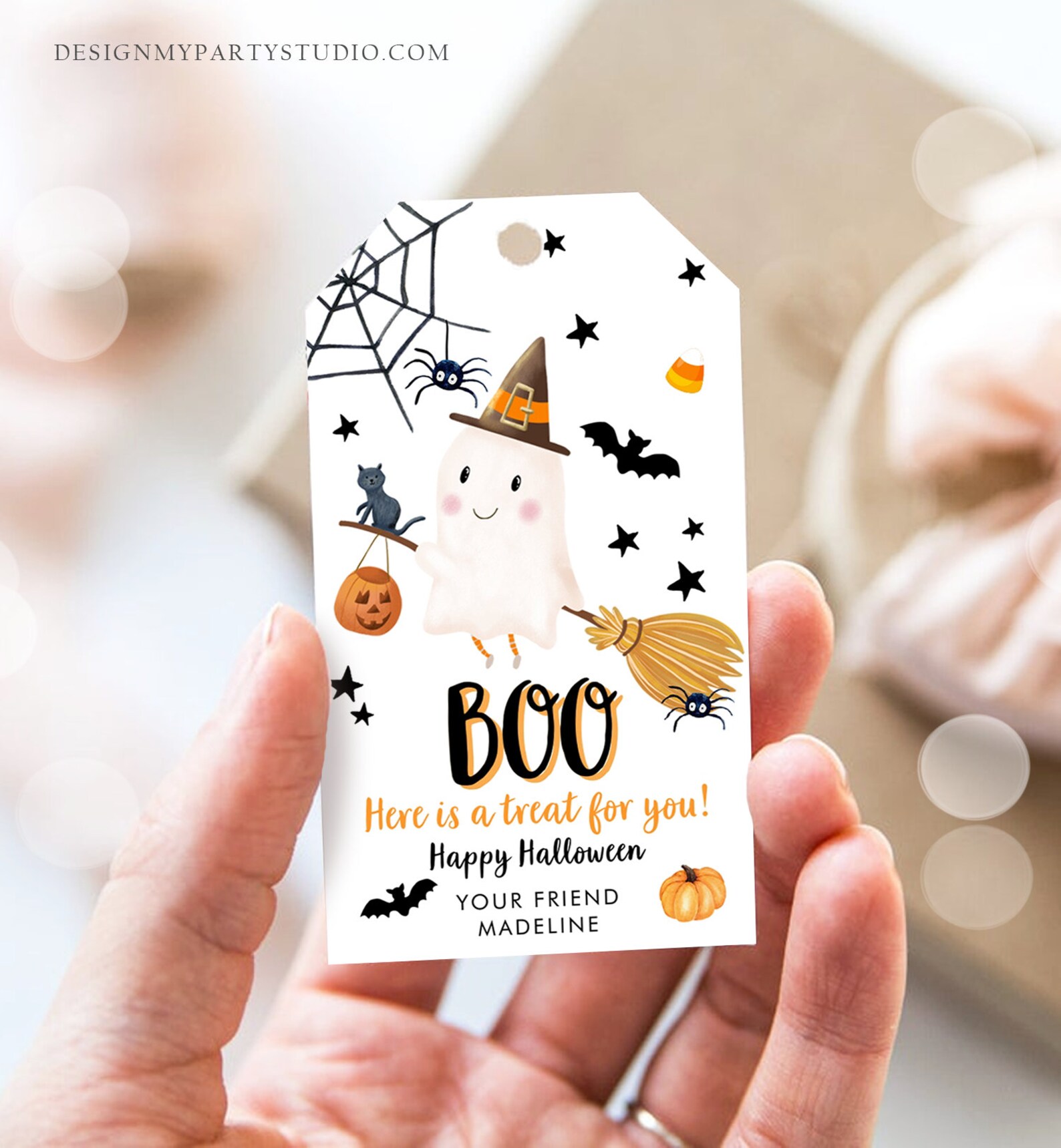Editable Halloween Favor Tags Boo Gift Tags Costume Party Trick or ...
