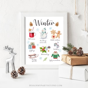 Winter Printable Wall Art Winter Decor Winter Print Homeschool ...