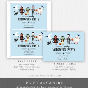 Editable Halloween Party Invitation Halloween Birthday Invitation Kids ...