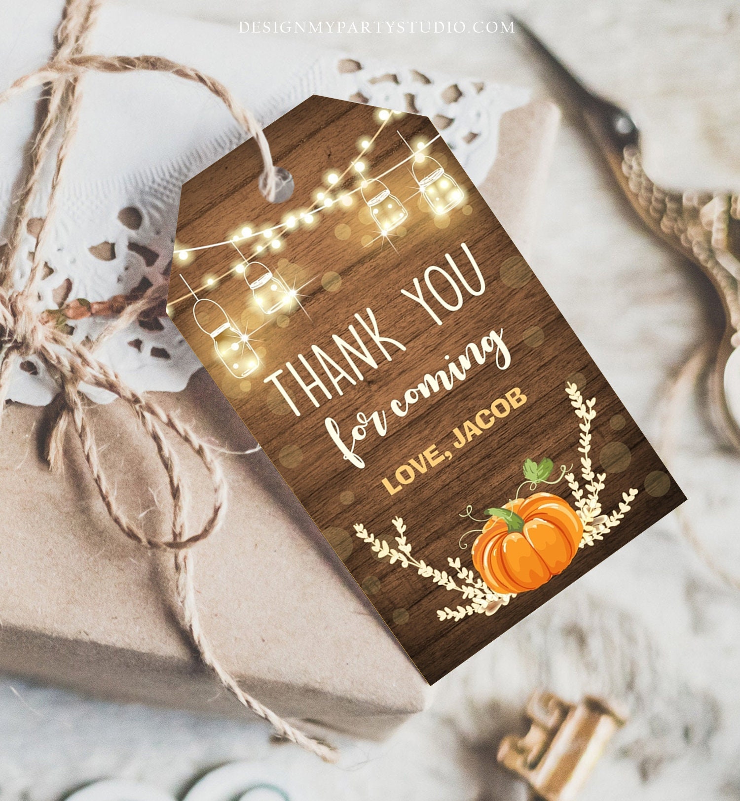 Editable Little Pumpkin Favor Tag Thank You Tag Birthday Baby | Etsy