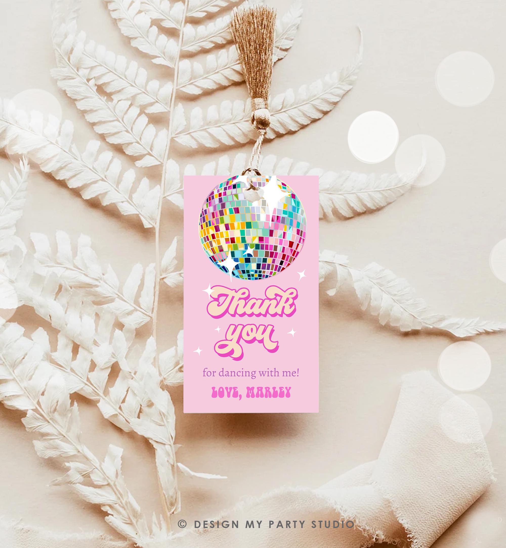 Editable Disco Ball Favor Tag Let's Disco Adult Party Birthday Thank ...