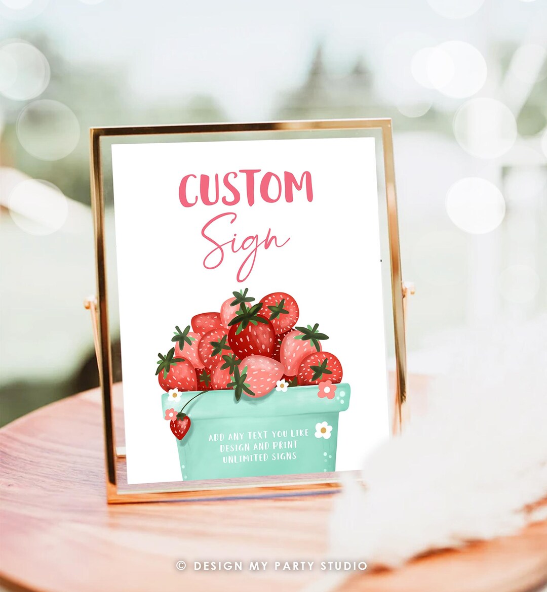 Editable Custom Sign Berry First Birthday Sign Berry Sweet Party Decor ...