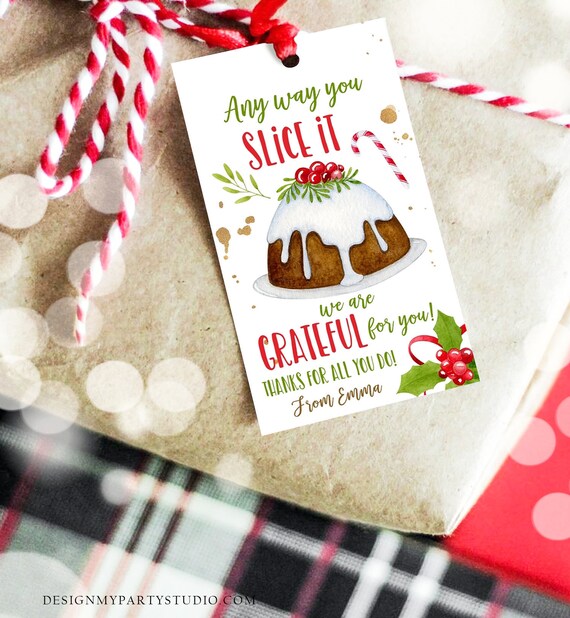 Editable Christmas Gift Tags Grateful Xmas Pie Tag Teacher Appreciation ...