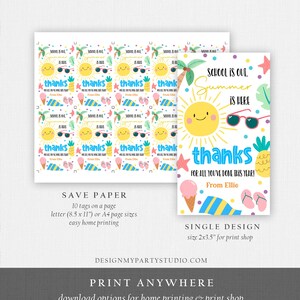 Editable Teacher Appreciation Gift Tags Sunshine Thank You Tag School ...
