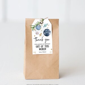 Editable Outer Space Favor Tags Space Birthday Thank You Label Galaxy ...