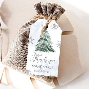 Editable Winter Thank You Tags Winter Onederland Holiday Christmas ...