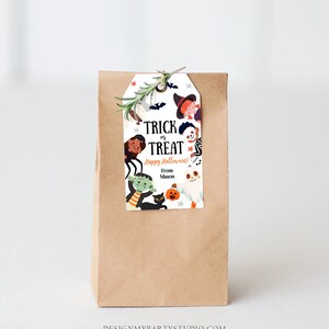 Editable Halloween Favor Tags Boo Gift Tag Costume Party Trick or Treat ...