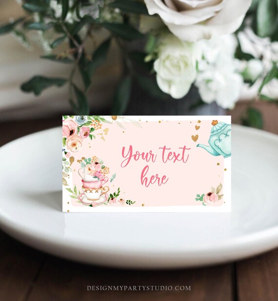 Editable Tea Party Food Labels Tea Place Card Tent Card Escort Card Par ...