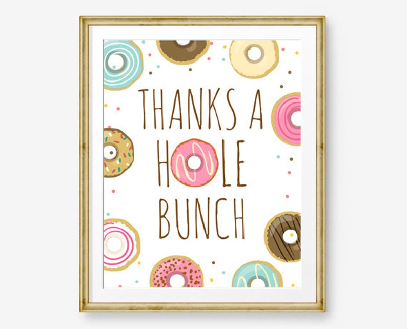 Thanks a Hole Bunch Donut Birthday Sign Table Decor Doughnut - Etsy