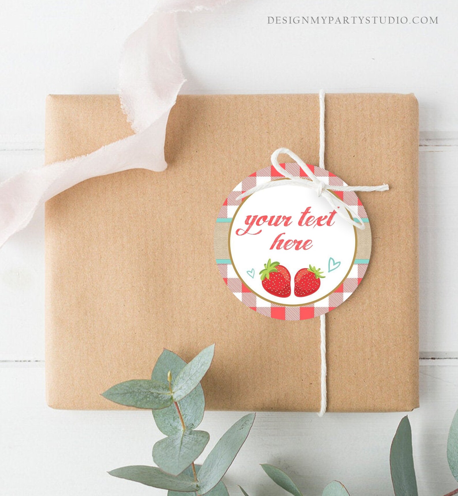 Editable Strawberry Labels Strawberry Birthday Favor Tags - Etsy