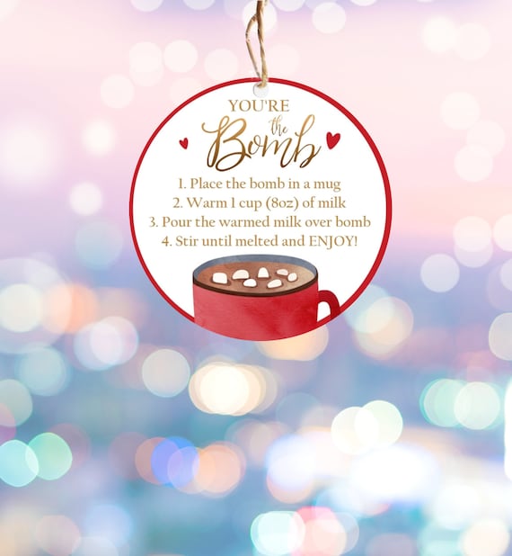 Editable Hot Chocolate Bomb Tags Bomb Instructions Cookies and Cocoa ...