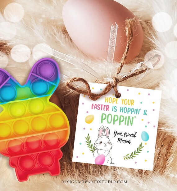 Editable Pop It Easter Gift Tags Easter Favor Tags Fidget Toy Easter ...