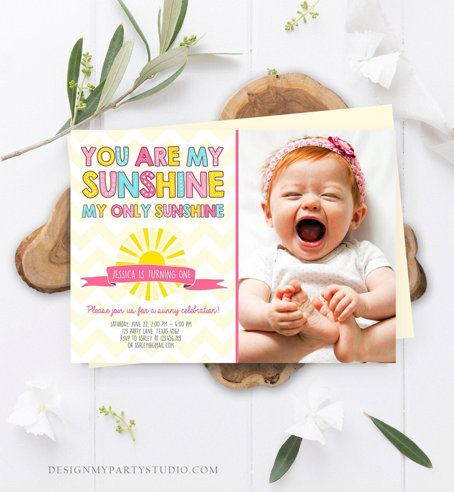 Editable Sunshine Birthday Party Invitation You Are My | Etsy