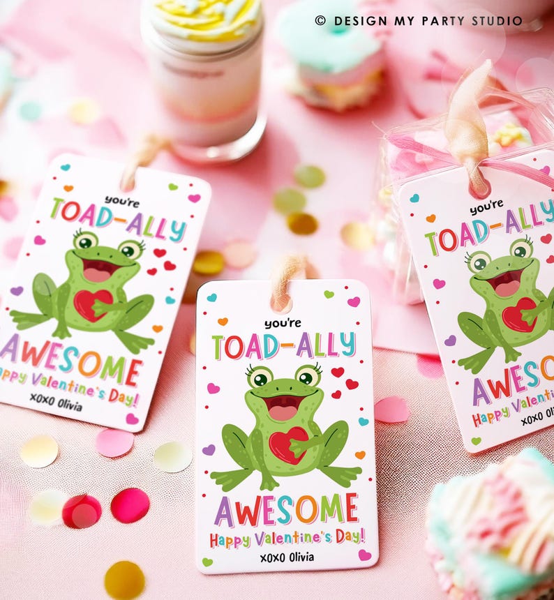 Editable You're Toad-ally Awesome Valentines Day Gift Tag Valentine ...