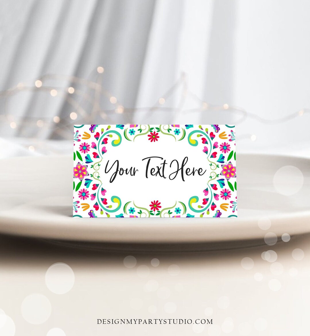 Editable Fiesta Cactus Food Labels Fiesta Party Place Card Tent Card ...