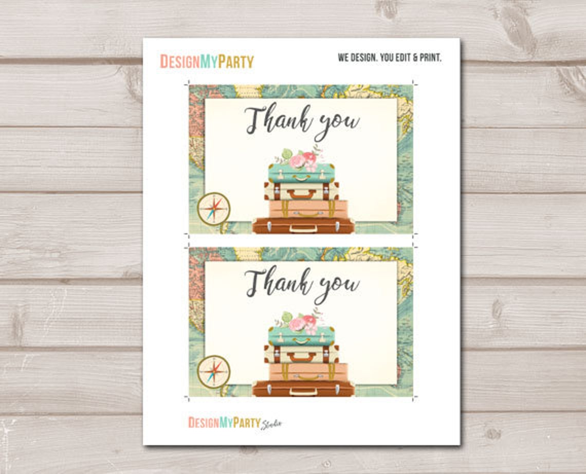 Travel Thank You Card Adventure Thank You Note 4x6 Miss - Etsy