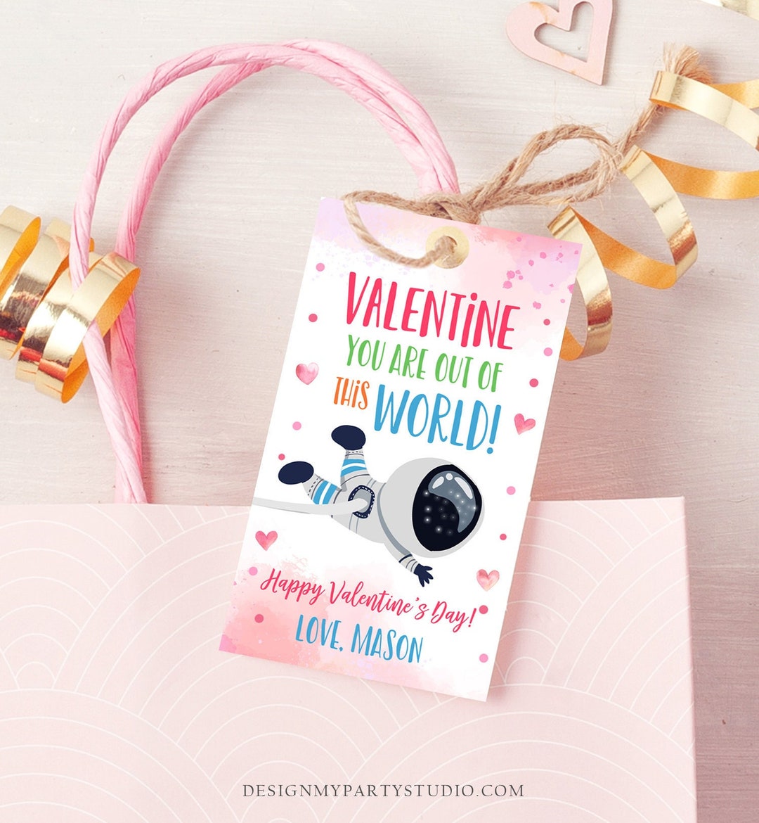 Editable Valentine You Are Out of This World Favor Tag Thank You Space ...