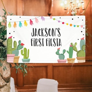 Editable Fiesta Cactus Backdrop Banner Birthday Baby Shower - Etsy