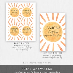 Editable Sunshine Juice Pouch Label Juice Favors Watercolor Birthday ...