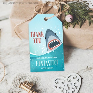Editable Shark Birthday Favor Tags Shark Favors Thank You Tags ...