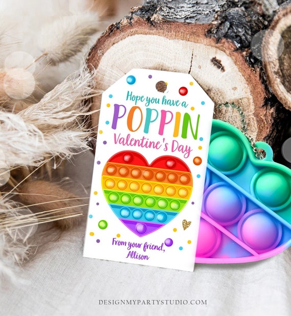 Editable Valentines Pop it gift tags Poppin Valentine's Day Party ...