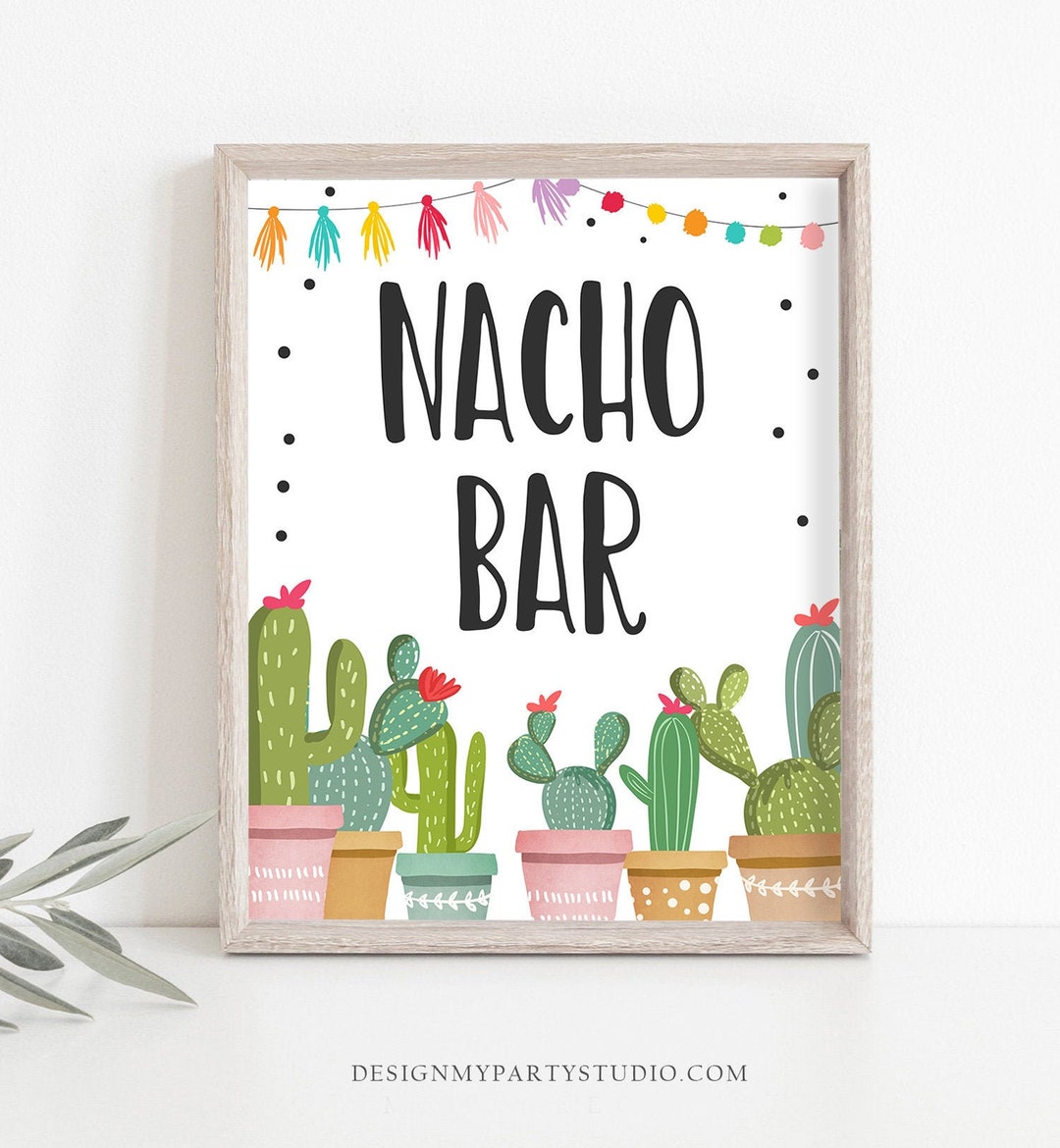 Fiesta Nacho Bar Sign Fiesta Theme Bridal Shower Baby Shower Decor ...
