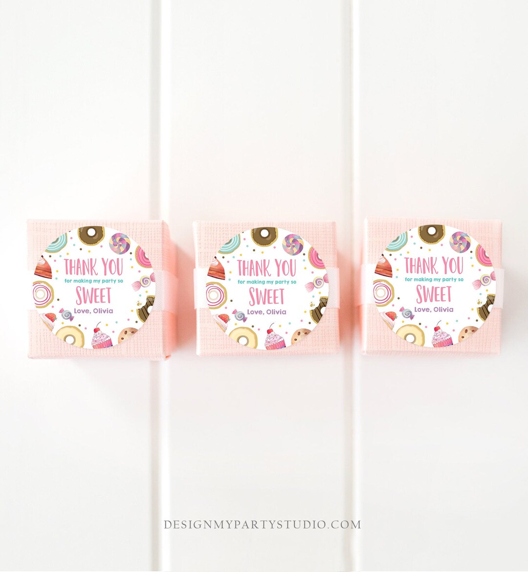 Editable Sweet Celebration Thank You Tags Sweet Shoppe Candy Sweets ...