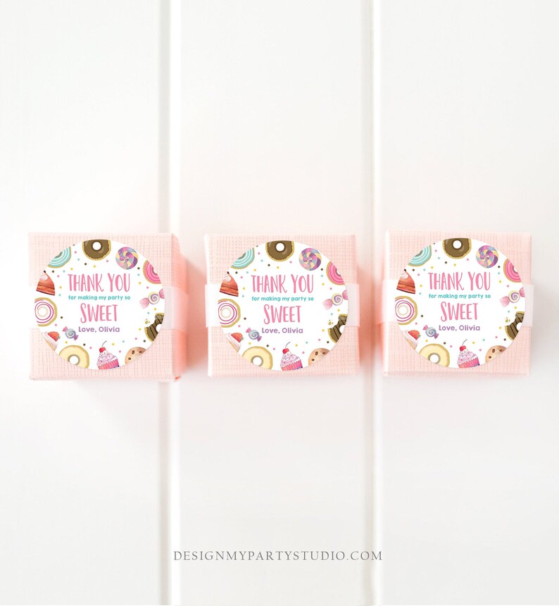 Editable Sweet Celebration Thank You Tags Sweet Shoppe Candy Sweets ...