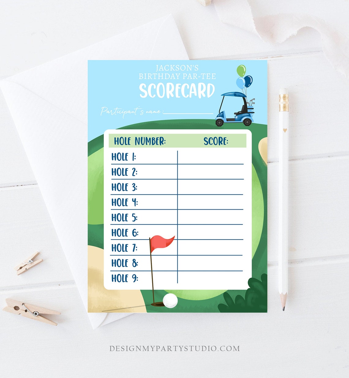 Editable Golf Score Card Birthday Par-tee Game Golfing Boy - Etsy