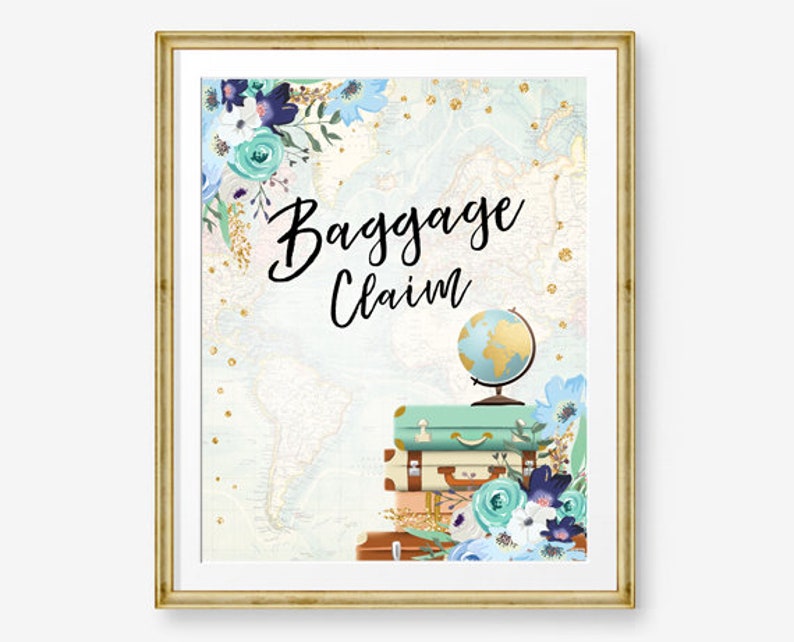 Miss to Mrs Travel Baggage Claim Sign Bridal Shower Wedding - Etsy