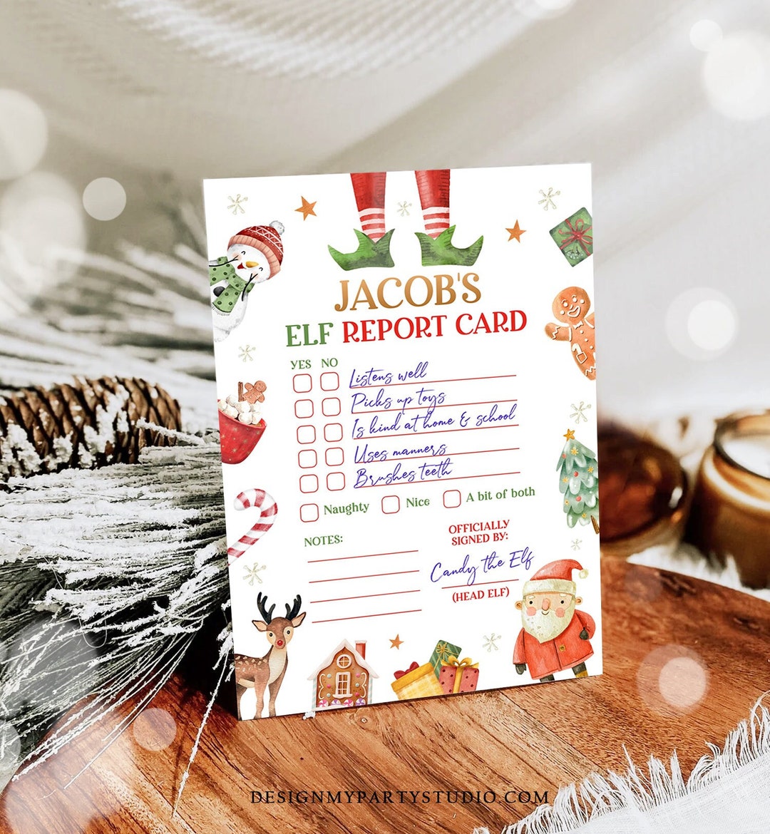 Editable Elf Report Card Personalized Elf Letter Christmas Elf Letter ...