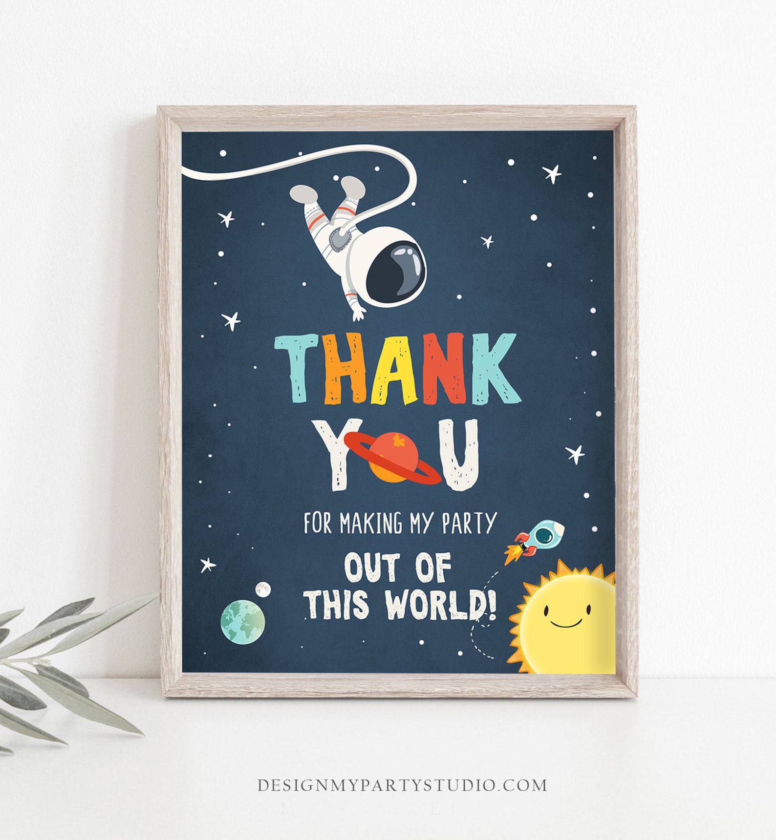 Thank You Space Party Sign Outer Space Birthday Sign Astronaut Party ...