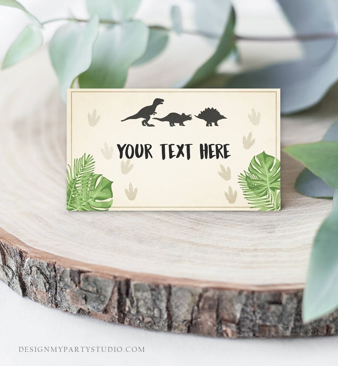 Editable Dinosaur Food Labels Dinosaur Party Place Card Tent Card ...