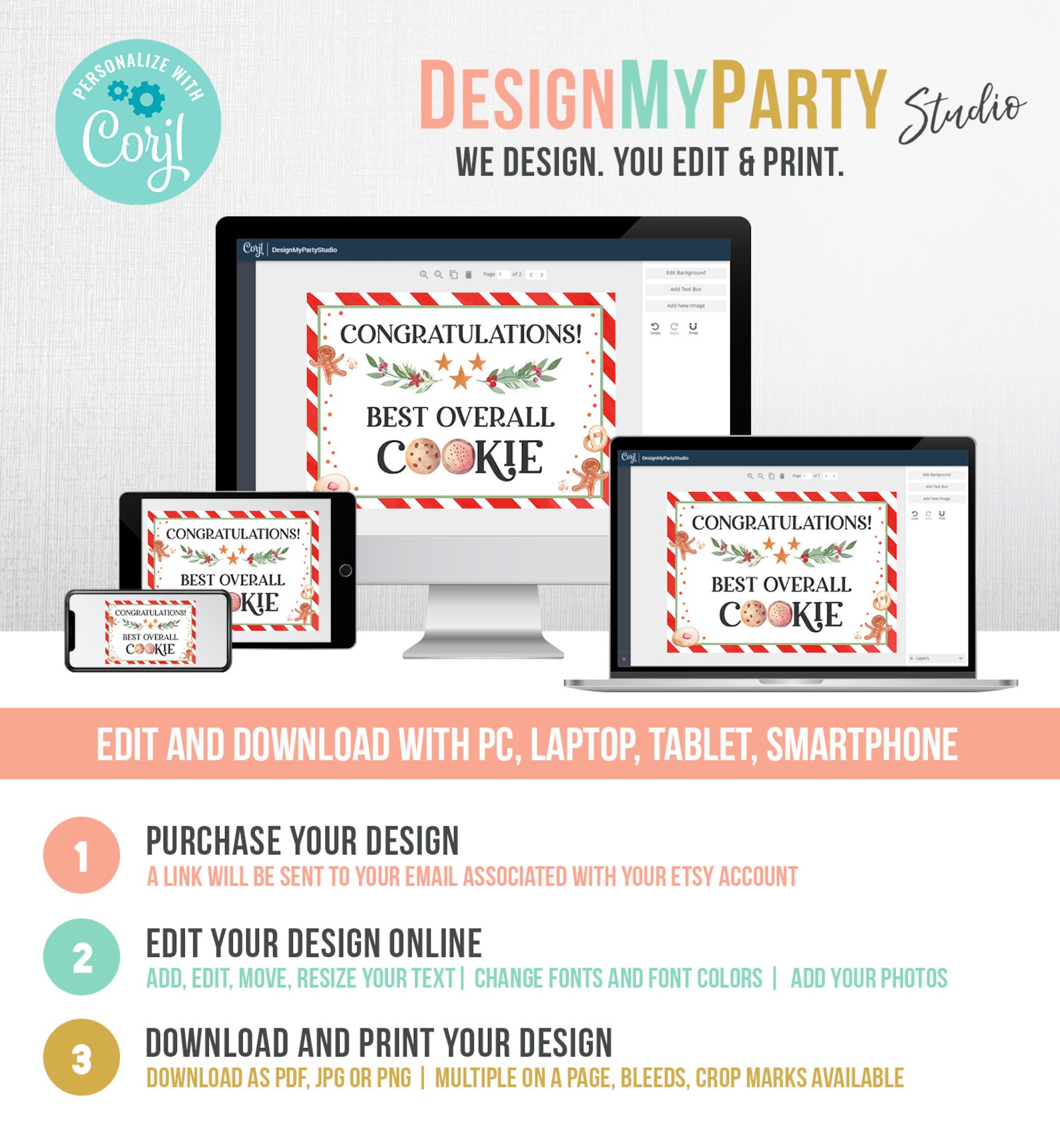 Editable Cookie Award Certificates Voting Awards Cookie Voting - Etsy