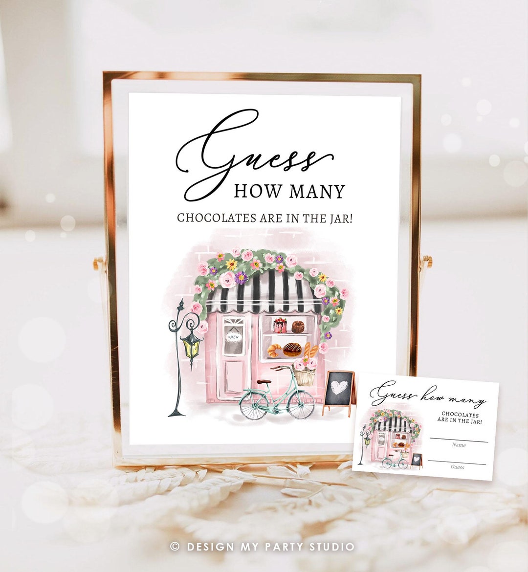 Editable Game Guess How Many Chocolates Are in the Jar Paris Baby ...