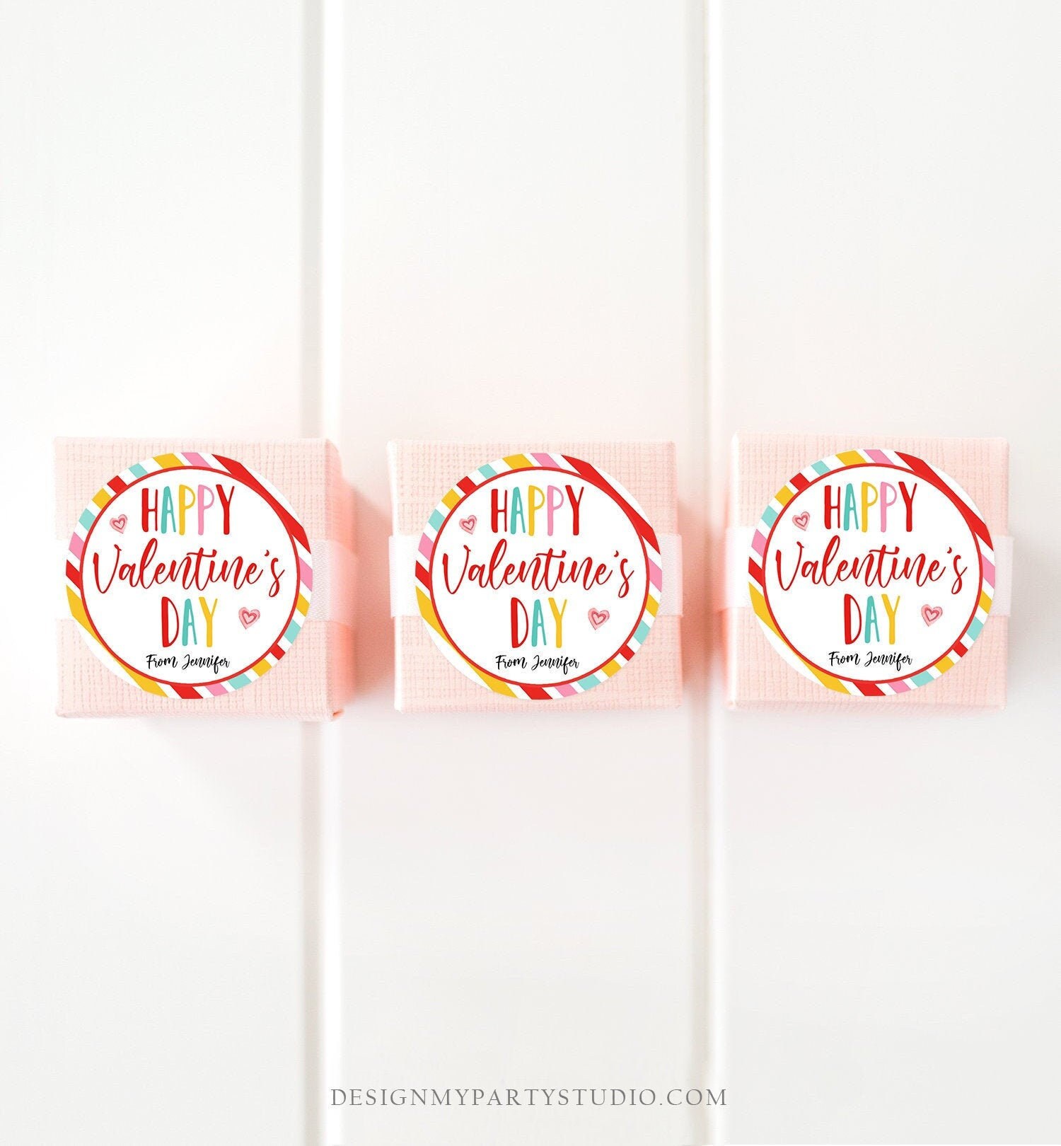 Editable Valentine's Day Cookie Tags Happy Valentine's - Etsy