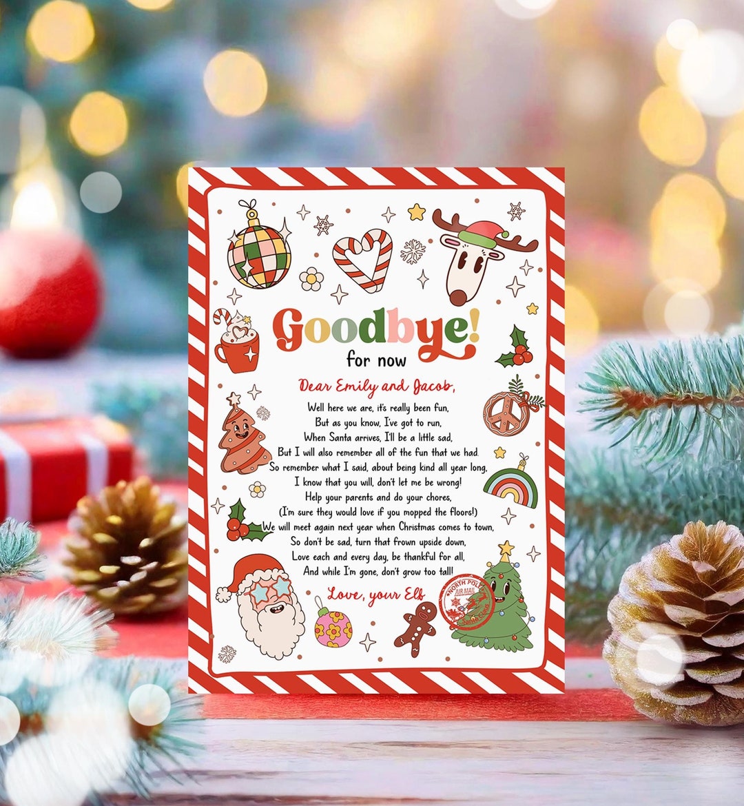 Editable Elf Goodbye Letter Departure Letter Christmas Goodbye From ...
