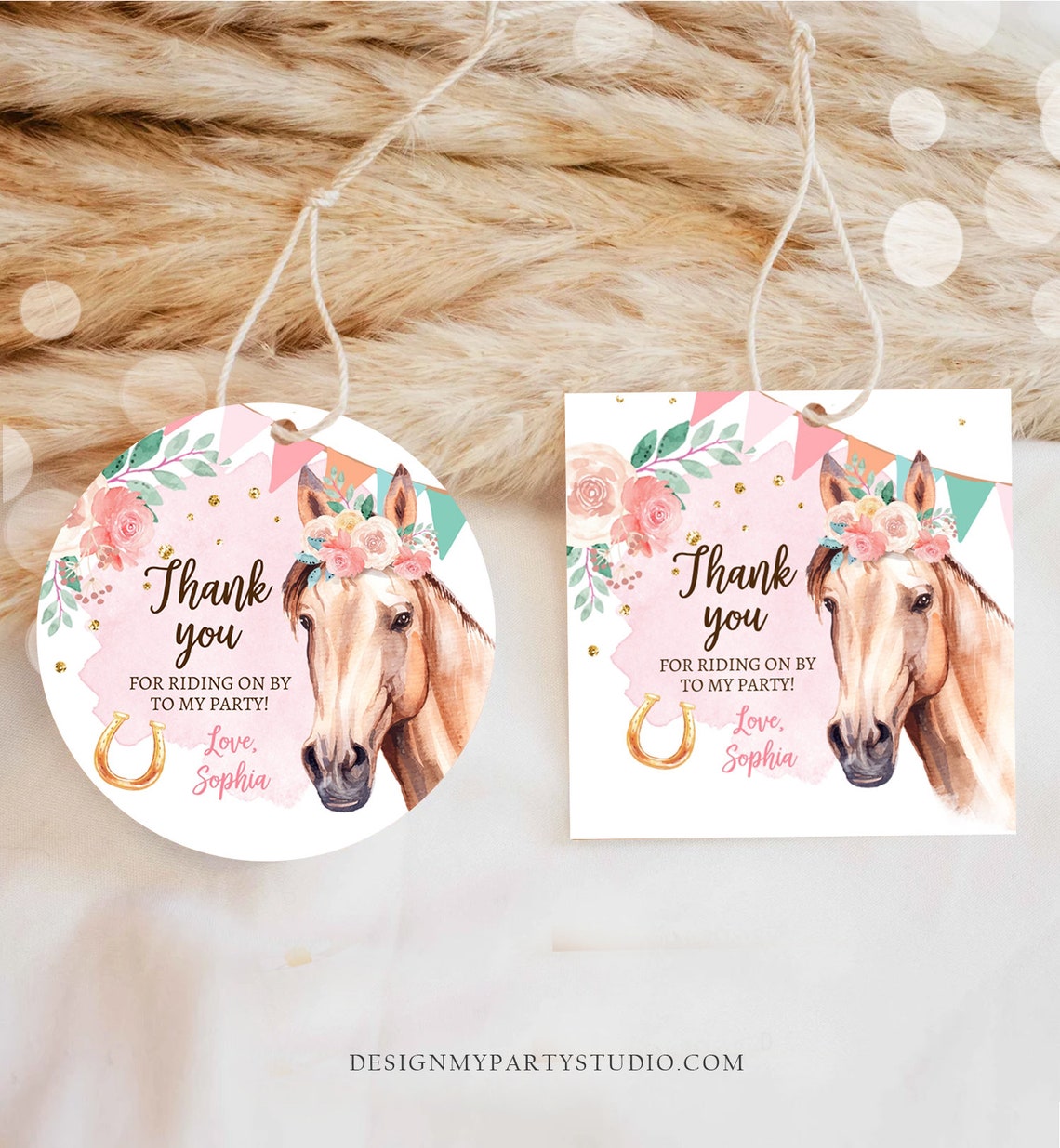 Editable Cowgirl Favor Tags Horse Birthday Party Favor Thank - Etsy