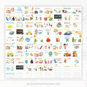 Visual Schedule Kids Daily Routine Chart 80 Cards Chores School ...