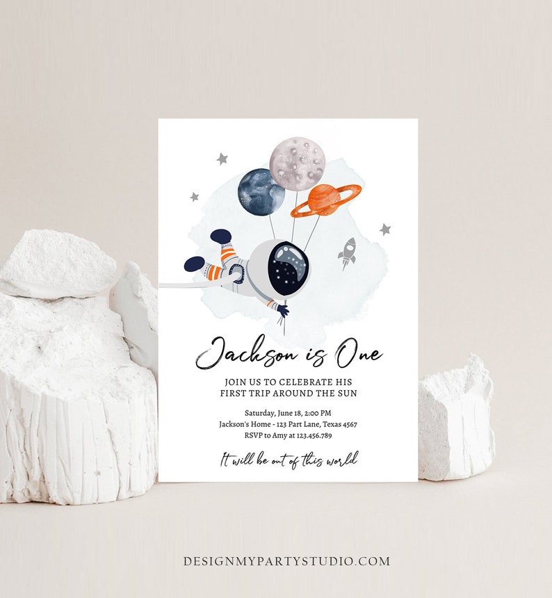 Editable Outer Space Birthday Invitation Out of This World - Etsy