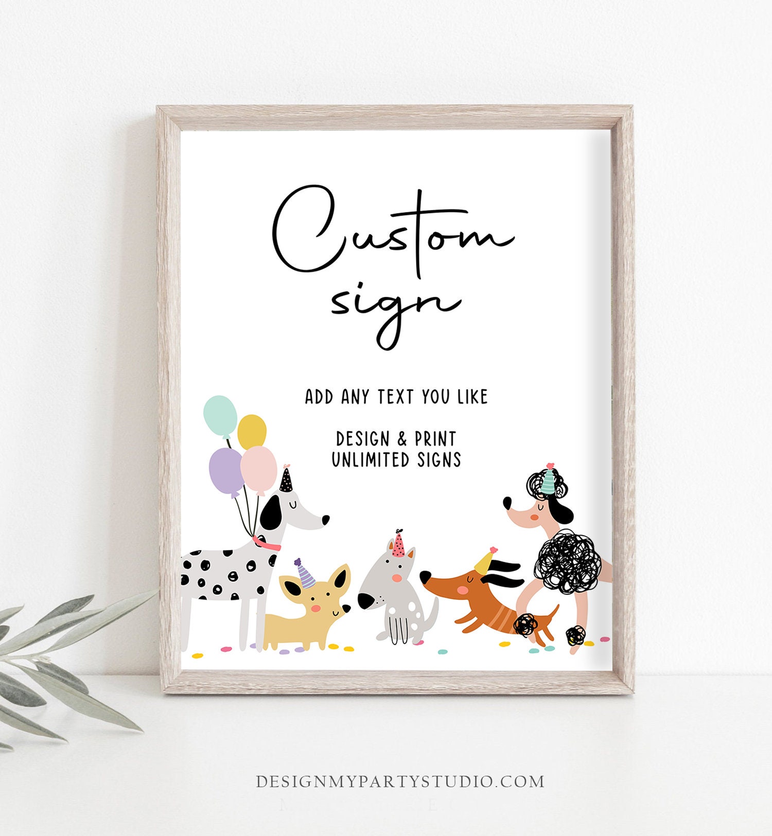 Editable Custom Sign Puppy Birthday Dog Birthday Party Sign - Etsy