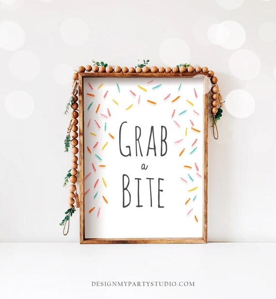 Grab a Bite Sign Food Table Decor Baby Sprinkle Sign Gift Table ...